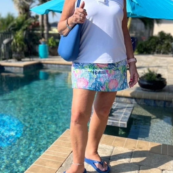 Lulu-B | Shorts | Nwt Lulub Seashell Zip Skort Vibrant Colors Upf 5 ...